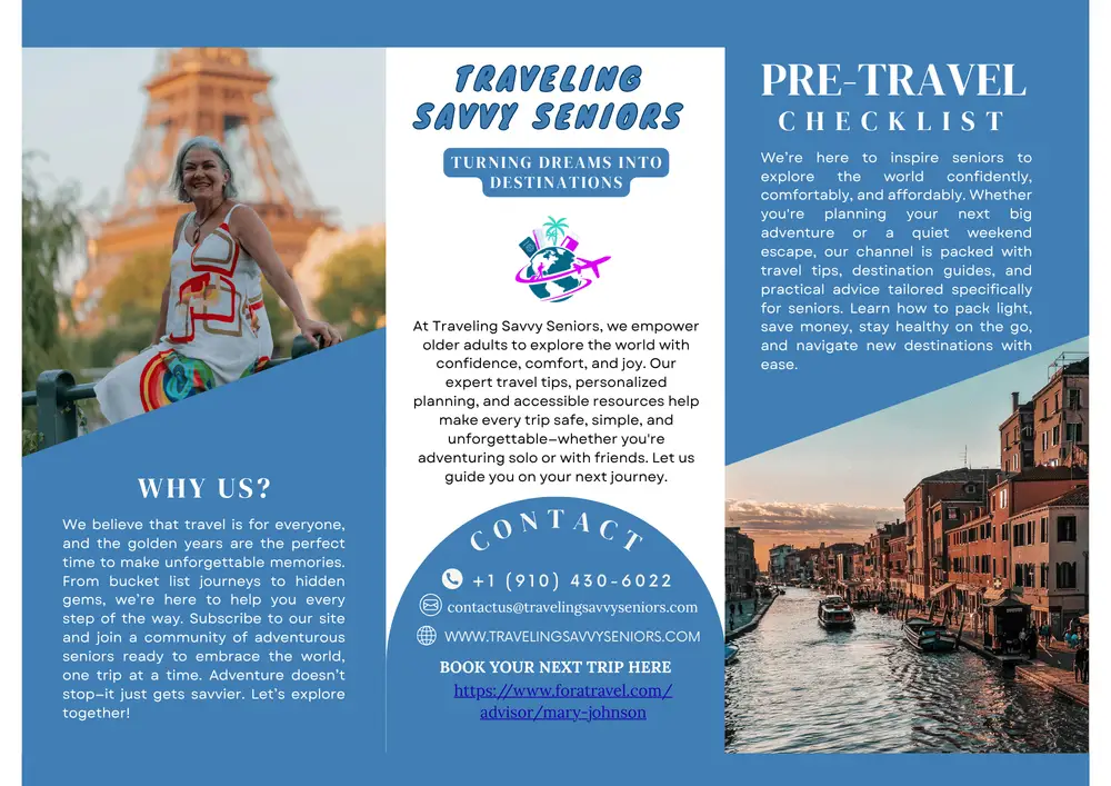 Signup Form for Your Pre-Travel Checklist | Traveling Savvy Seniors